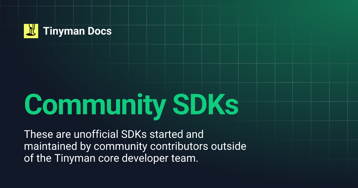 Community SDKs | Tinyman Docs