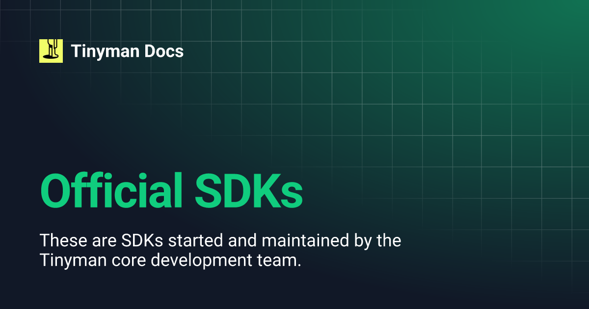 Official SDKs | Tinyman Docs