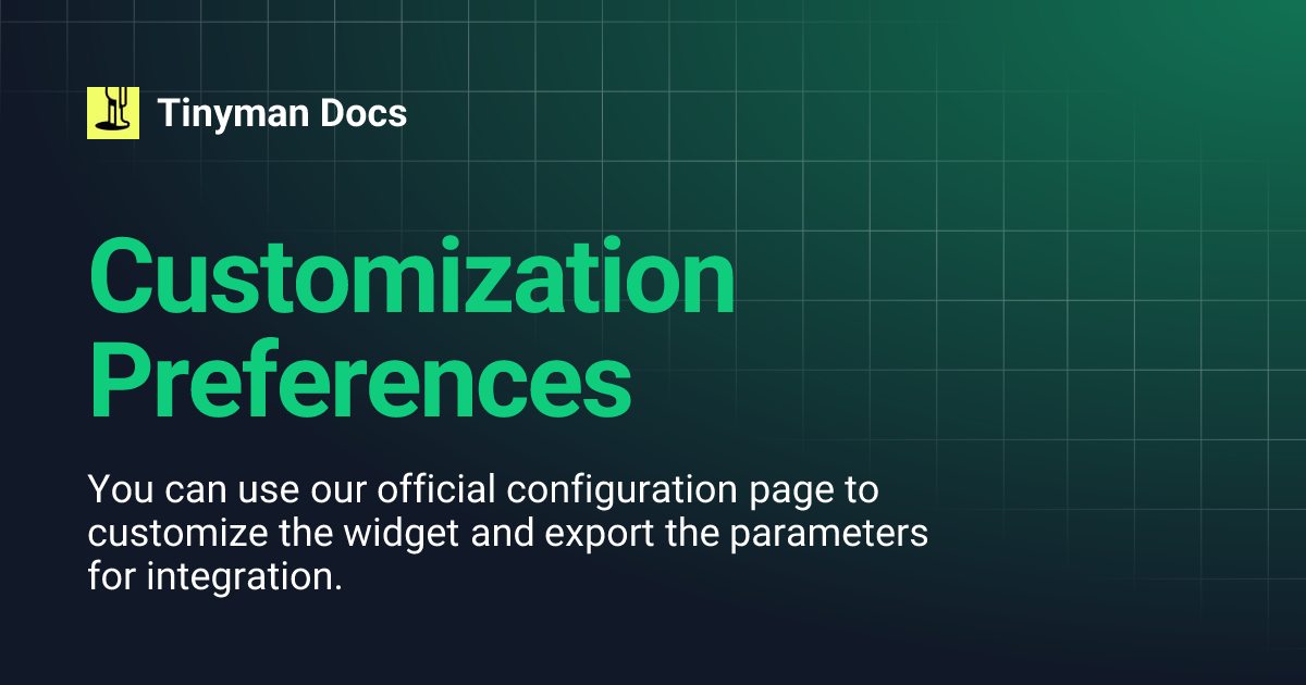 Customization Preferences | Tinyman Docs